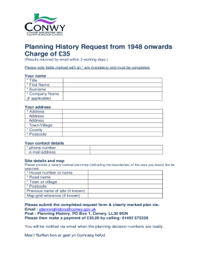 Fillable Online Planning history request - Cornwall Council Fax Email ...