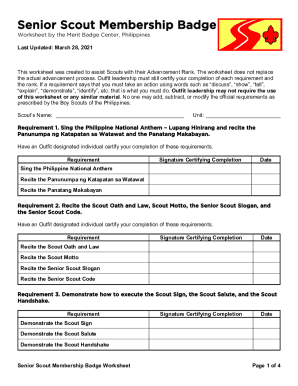 Fillable Online Scout Service Rank Fax Email Print - pdfFiller