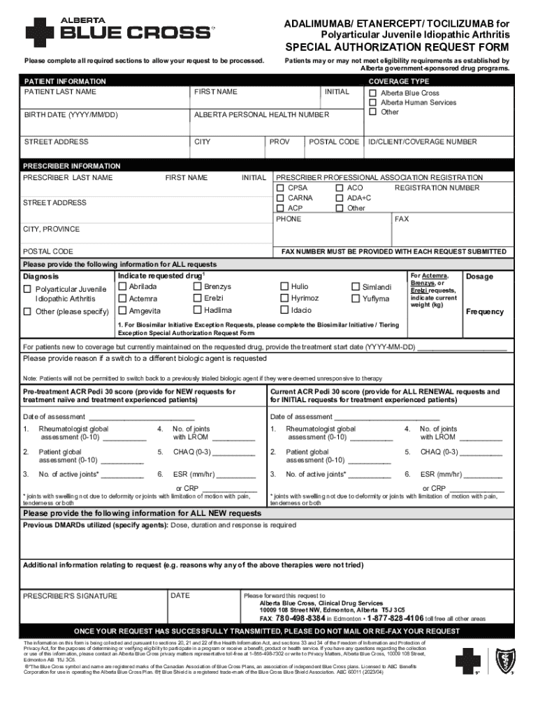 Fillable Online idbl ab bluecross Written Request Fax Email Print ...