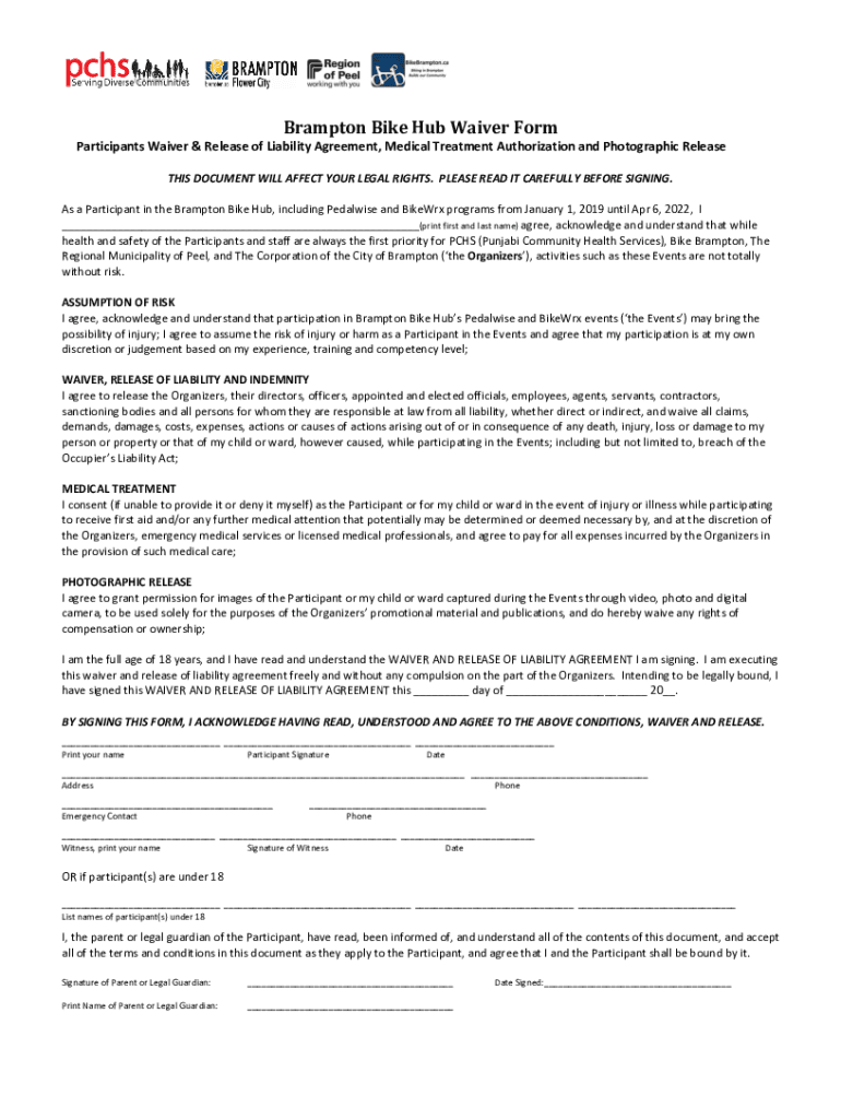 Fillable Online Release / Waiver of Liability and Assumption of Risk ...