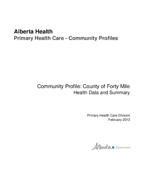 Fillable Online open alberta Primary Health Care Community Profile - County of Forty Mile Fax ...