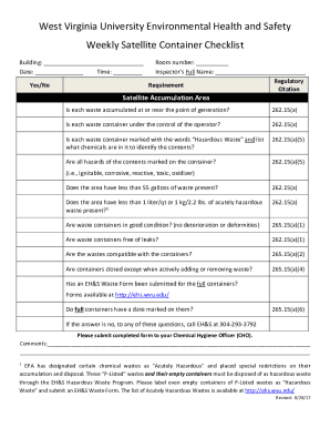 Fillable Online Weekly Satellite Container Checklist Fax Email Print ...