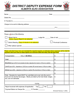 Fillable Online officer expense form Fax Email Print - pdfFiller