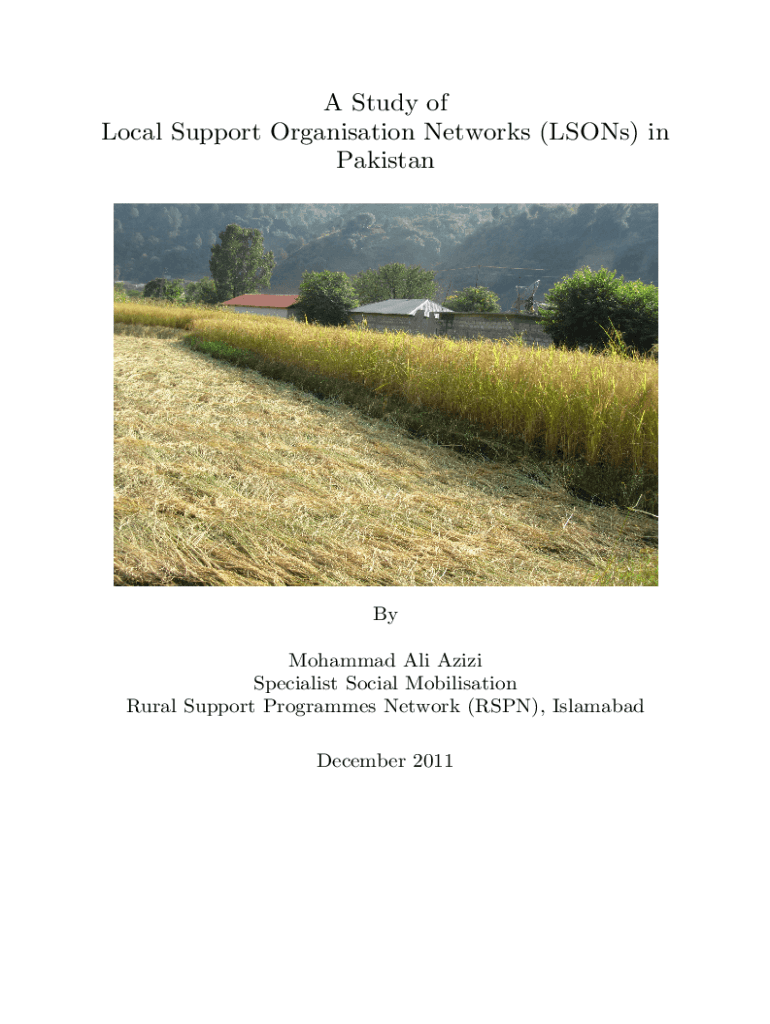 Fillable Online A Study of the Local Support Organisations in Rural ...