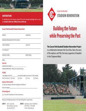 Fillable Online Carson Park Baseball Stadium Renovation Pledge Form Fax ...