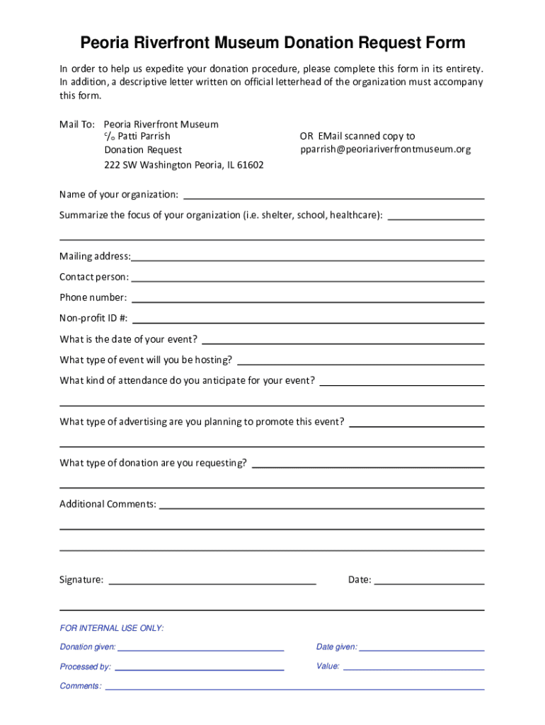 Fillable Online Lakeview Museum Donation Request Form.doc Fax Email ...