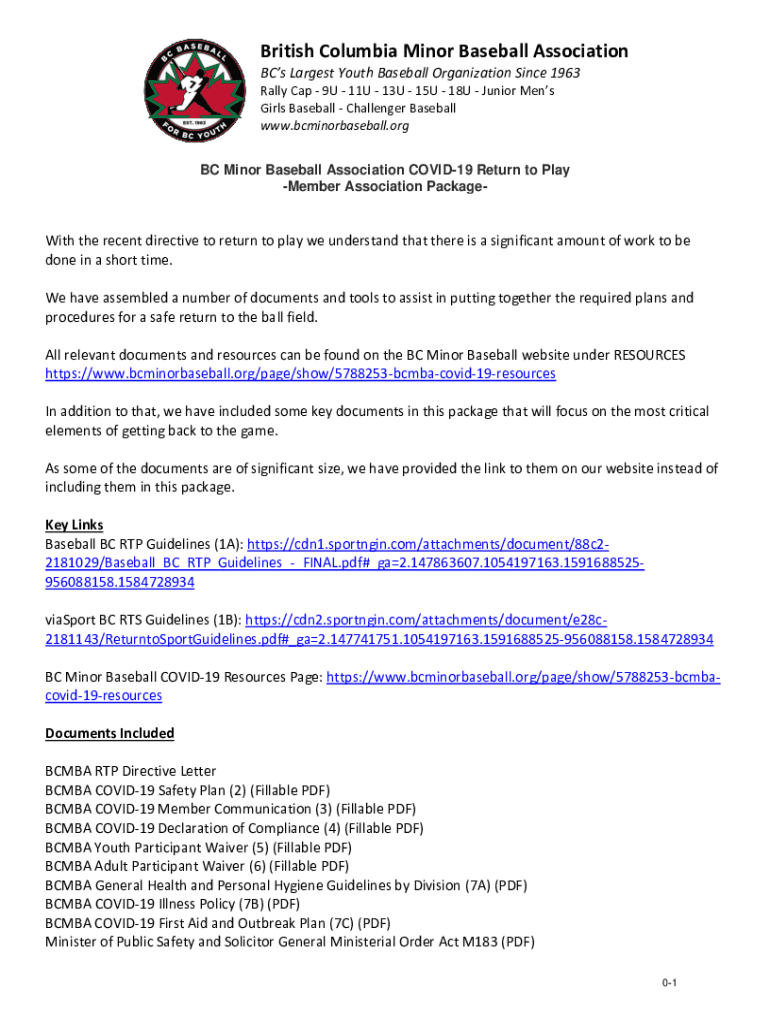 Fillable Online BC Minor Baseball Association (bcmbaseball) / Twitter ...
