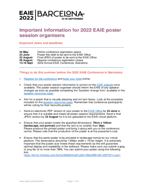 Fillable Online Important information for poster session organisers.pdf ...