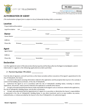 Fillable Online Permit Application / Authorization of Agent Fax Email ...