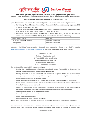 Fillable Online Union Bank Of India- Regional Office (Banks) - 66/80 ...