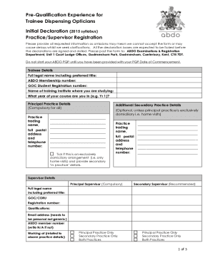 Fillable Online ABDO-PQP-Specialist-Clinic-Supervisor-form- ... Fax ...