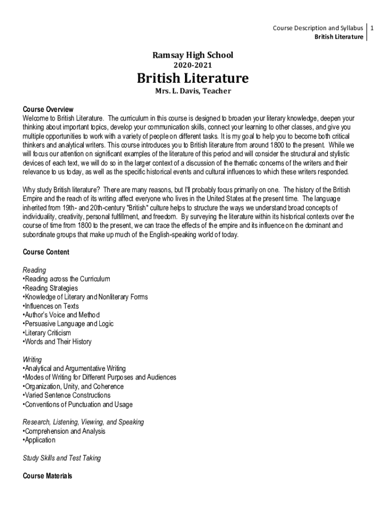 Fillable Online Aims and objectives in the teaching of English ...