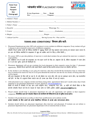 Fillable Online x PLACEMENT FORM Fax Email Print - pdfFiller