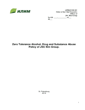 Fillable Online Zero Tolerance Alcohol, Drug and Substance Abuse Policy ...