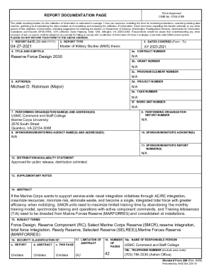 Fillable Online Reserve Force Design 2030. If the Marine Corps wants to ...