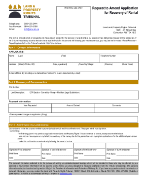 Fillable Online Request to Amend Application of Recovery Rental. Static ...