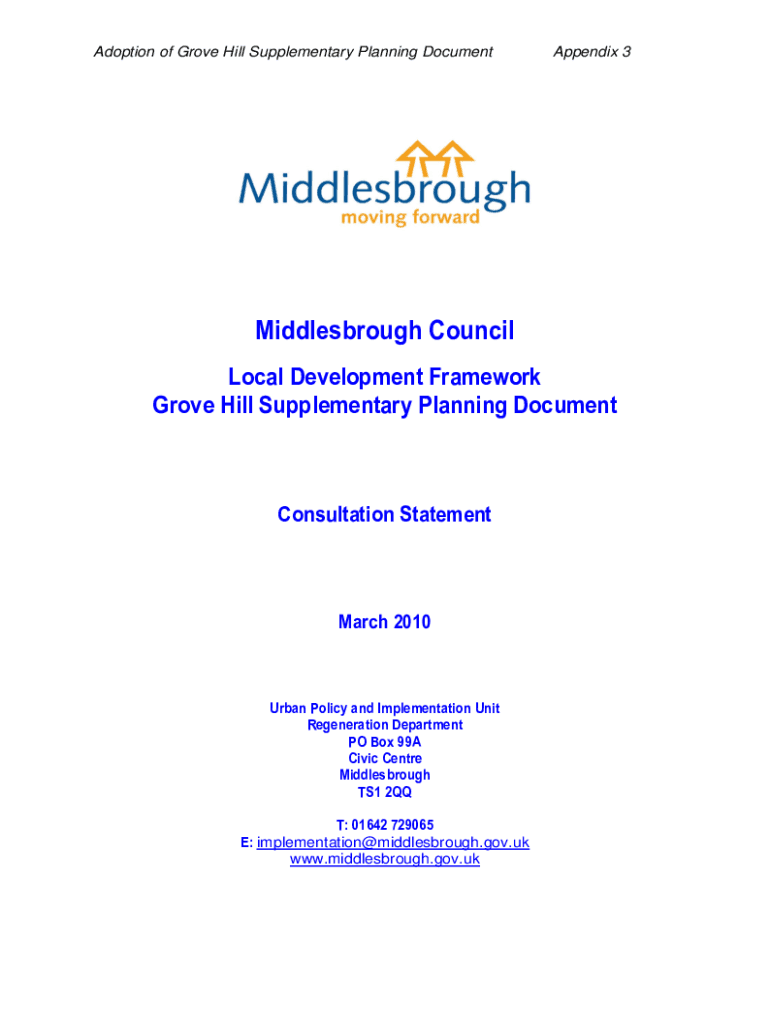 Fillable Online Grove Lane Masterplan Supplementary Planning Document ...