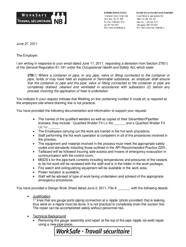 Fillable Online I am writing in response to your email dated June 17 ...