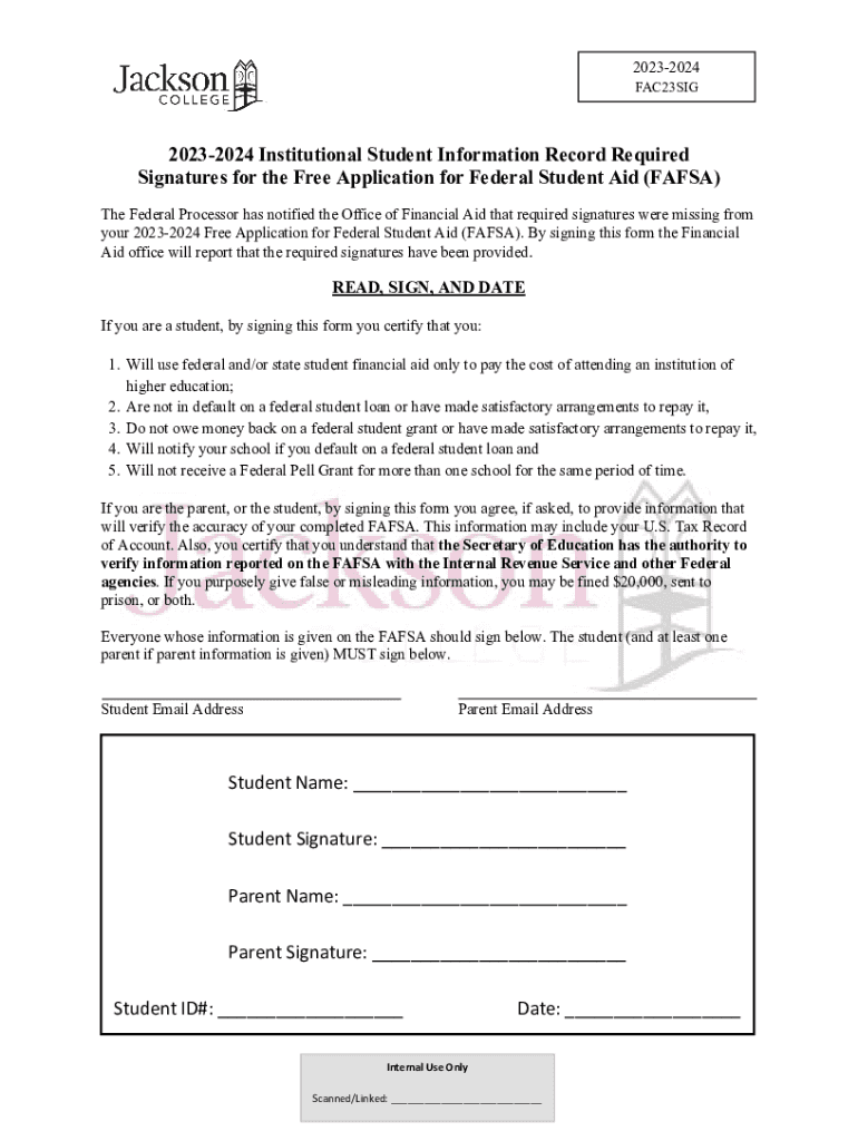 Fillable Online Student Statement of 2021 Non-Filing 2023-2024 Fax ...