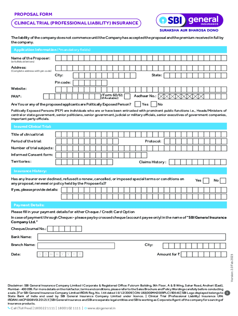 Fillable Online proposal form for doctors' and medical practitioners ...
