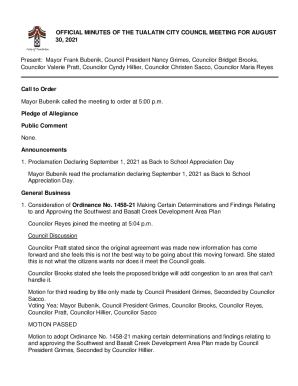 Fillable Online Mayor Frank Bubenik, Council President Nancy Fax Email ...