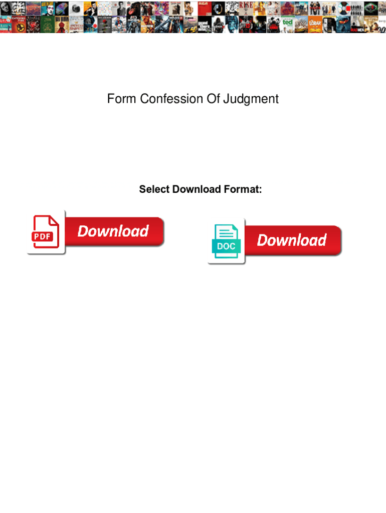 Fillable Online Form Confession Of Judgment. Form Confession Of ...