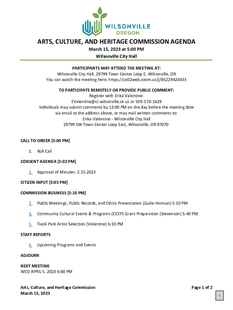 Fillable Online Wilsonville City Hall, 29799 Town Center Loop E ...