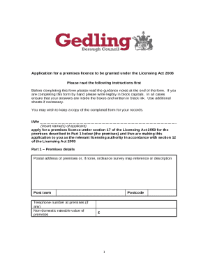 Application for a premises licence from Gedling Borough ... Doc ...