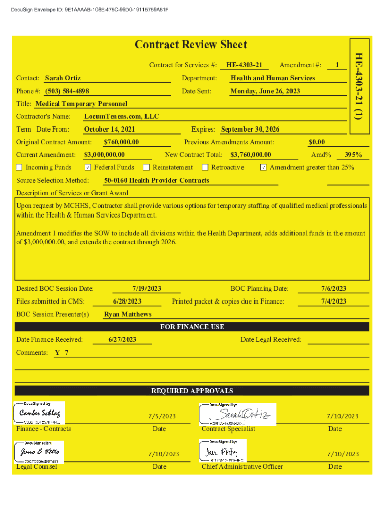 Fillable Online Contract Review Checklist Before Signing Any Contracts ...