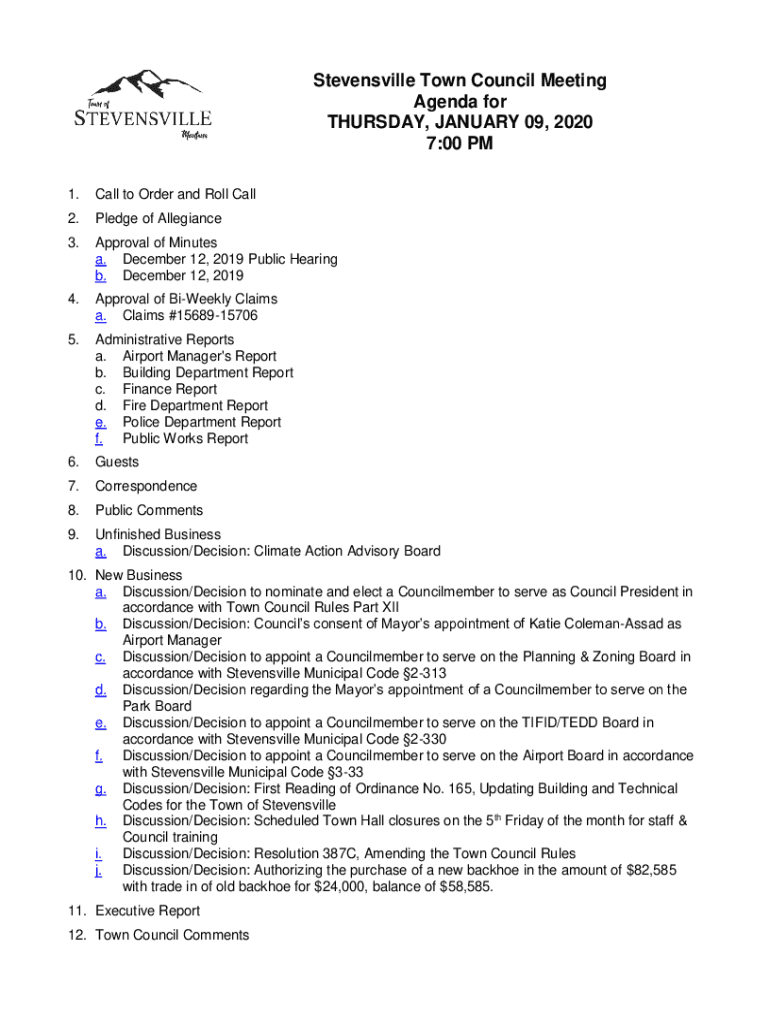 Fillable Online AGENDA 1) OPENING-PLEDGE OF ALLEGIANCE 2) ... Fax Email ...