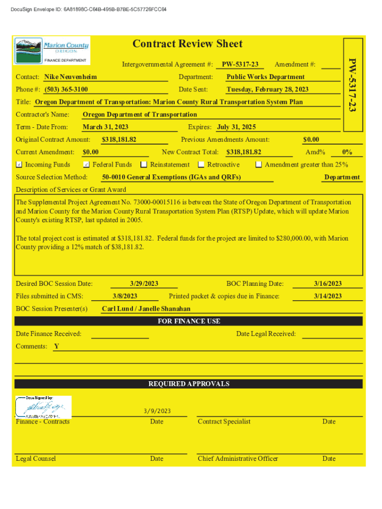 Fillable Online Rural Transportation System Plan - Marion County Fax Email Print - pdfFiller