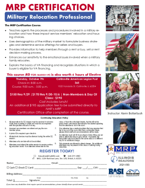 Fillable Online Military Relocation Professional (MRP) Certification ...