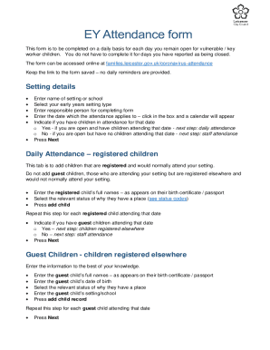 Fillable Online EY Attendance form user guide Fax Email Print - pdfFiller