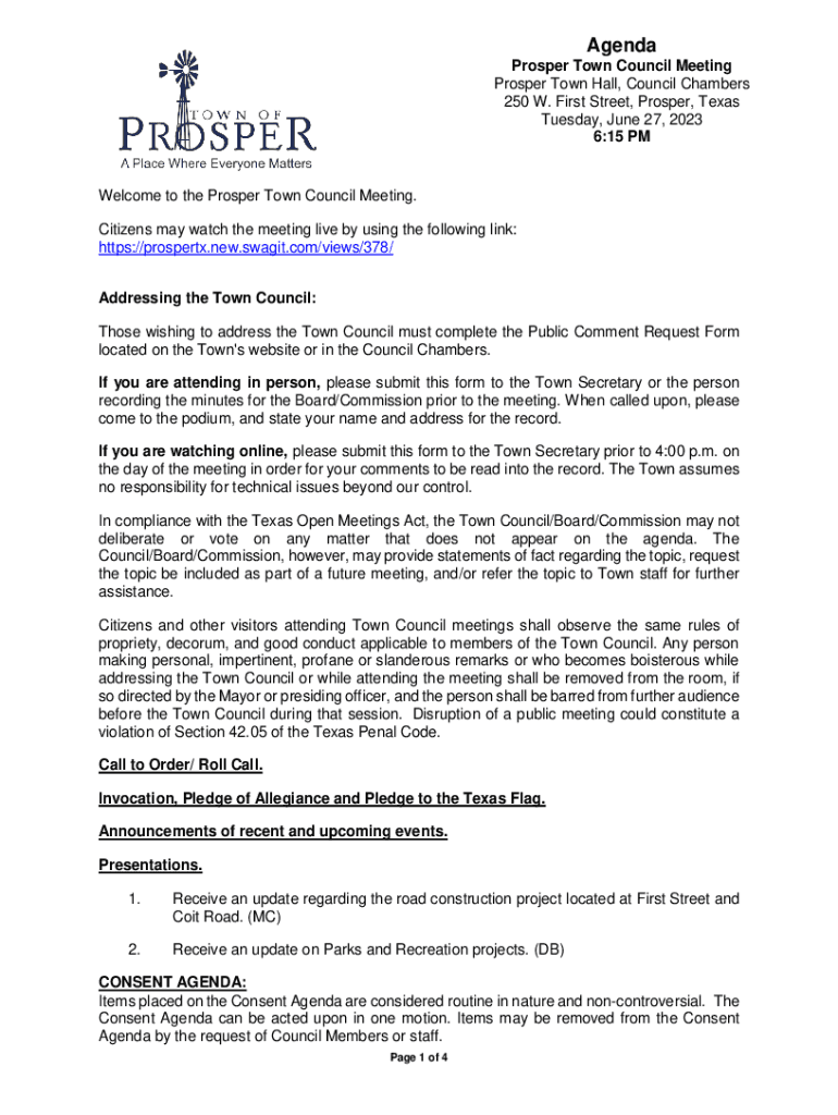 Fillable Online Those wishing to address the Town Council must complete the Public Comment ...