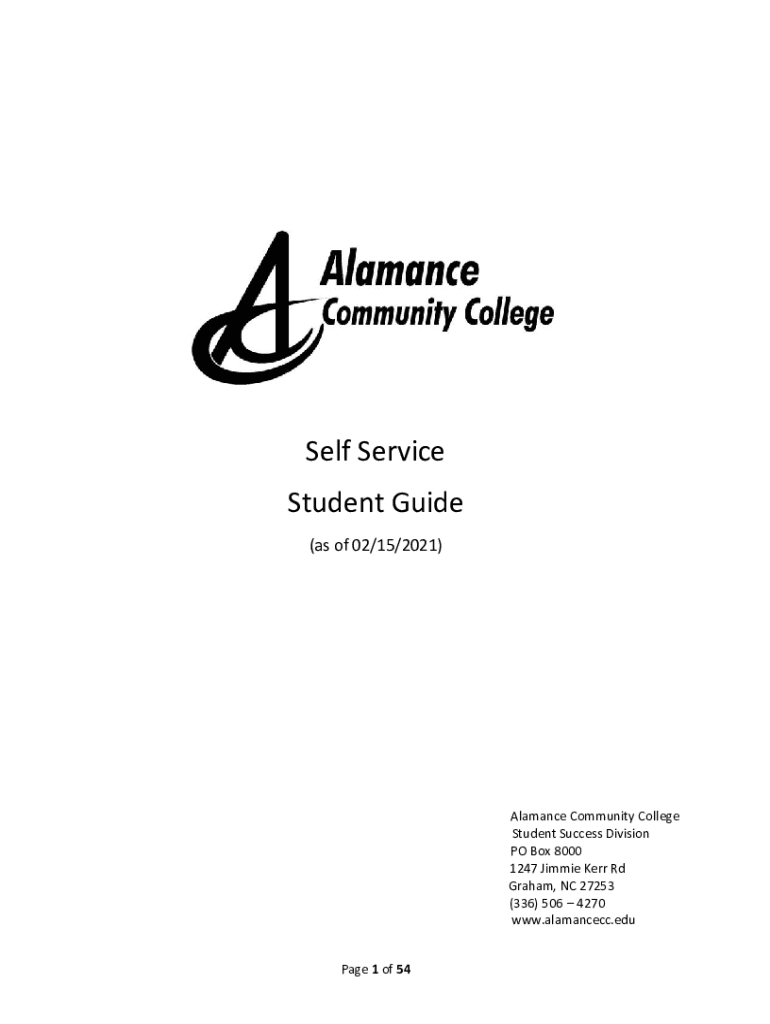 Fillable Online Self Service Student Guide Fax Email Print - pdfFiller