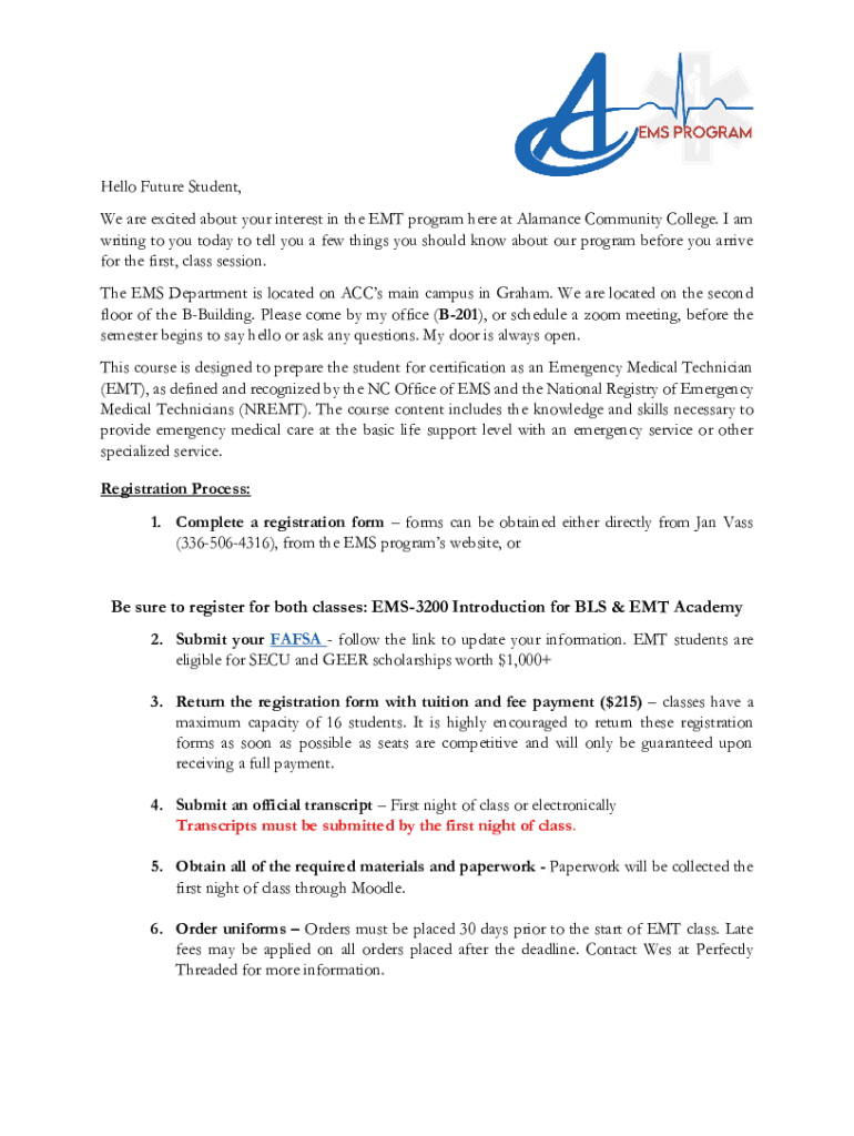 Fillable Online EMS-3200 Introduction for the BLS Provider Schedule Fax ...