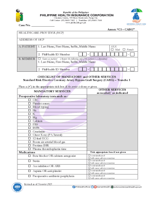 Fillable Online CABG Annex C1 ChecklistofservicesNov2021 Fax Email Print - pdfFiller