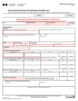 Fillable Online IMM 5257 E : Application for visitor visa (temporary ...