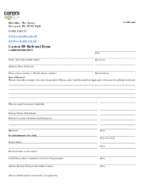 Fillable Online Carers IW Referral Form Fax Email Print - pdfFiller