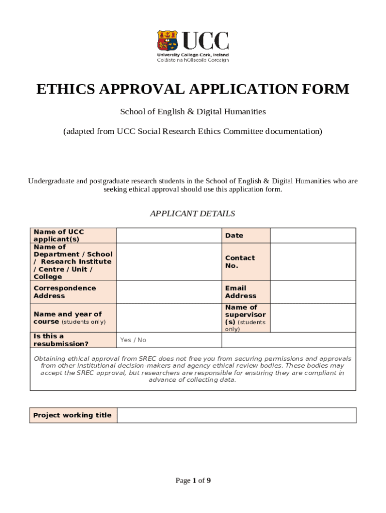 School Ethics Application - School of Architecture Doc Template | pdfFiller