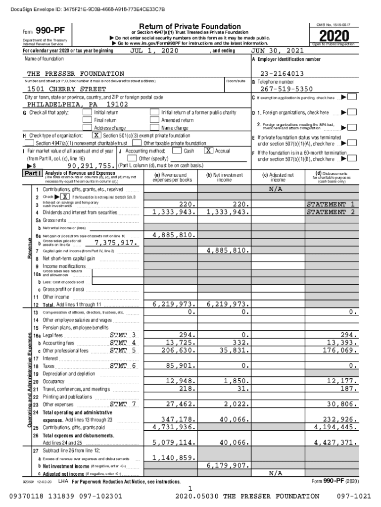 Fillable Online 0100.10 - TPF - 06.30.2021 Form 990-PF - Public ...