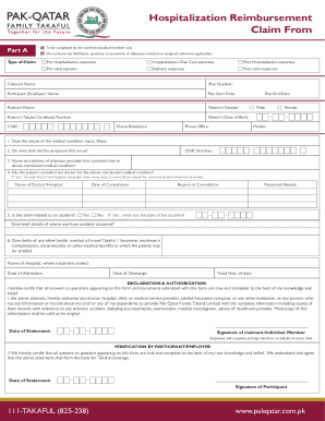 Fillable Online 1.2.2 Hospitalization Reimbursment Claim Form Fax Email ...