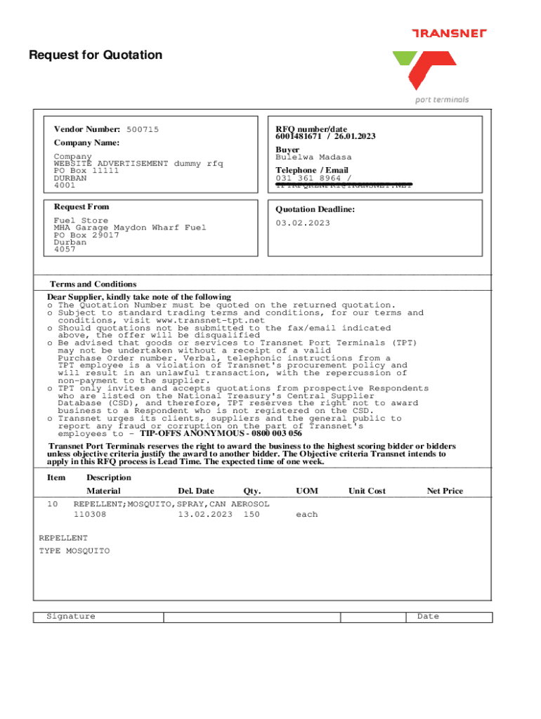 Fillable Online WEBSITE ADVERTISEMENT dummy rfq Fax Email Print - pdfFiller