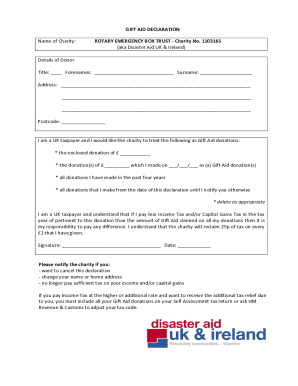 Fillable Online Gift aid declaration form Fax Email Print - pdfFiller
