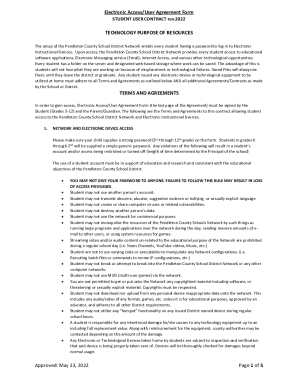 Fillable Online Electronic Access/User Agreement Form Approved Fax ...