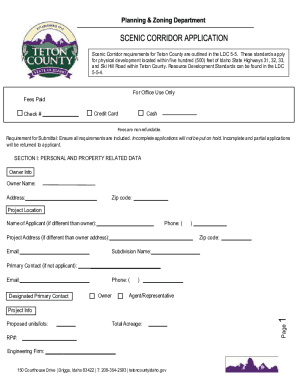 Fillable Online scenic corridor overlay application Fax Email Print - pdfFiller