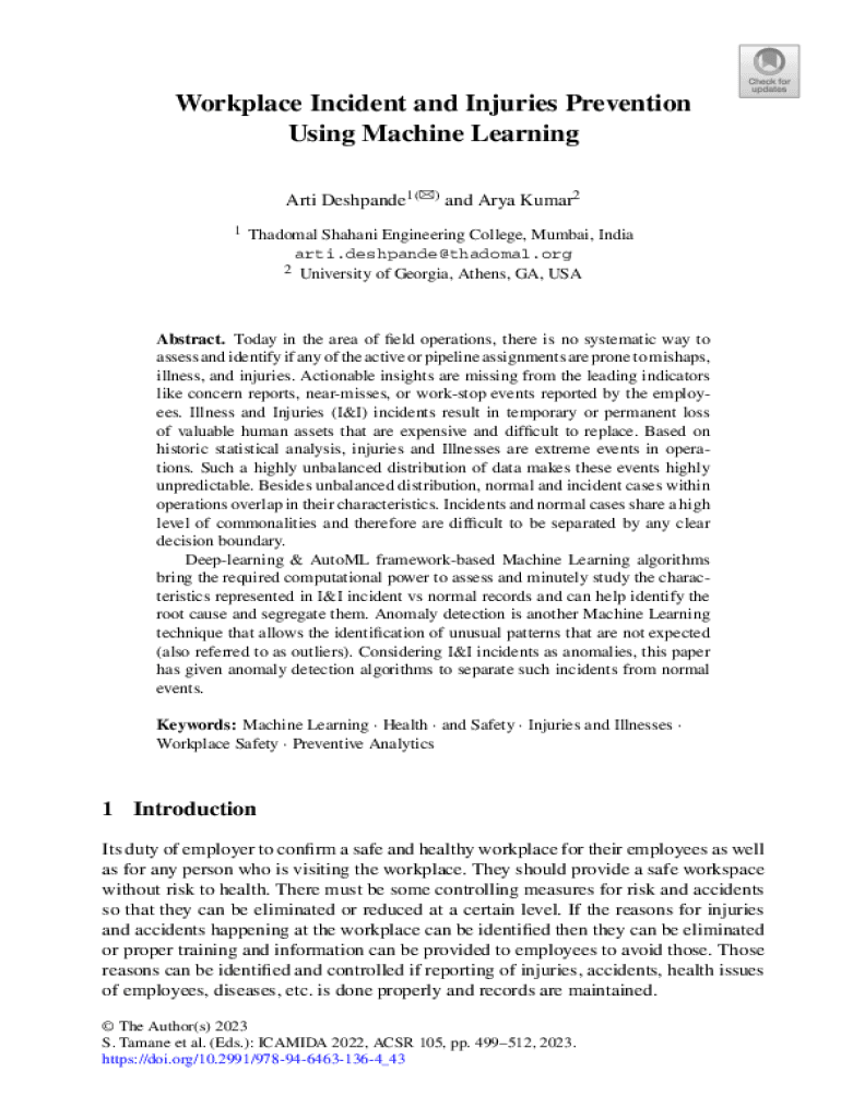 Fillable Online Use of machine learning for prevention of incidents and ... Fax Email Print ...