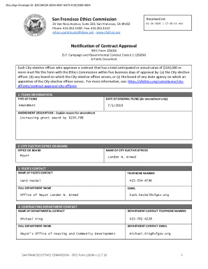 Fillable Online more must file this form with the Ethics Commission within five business days of ...