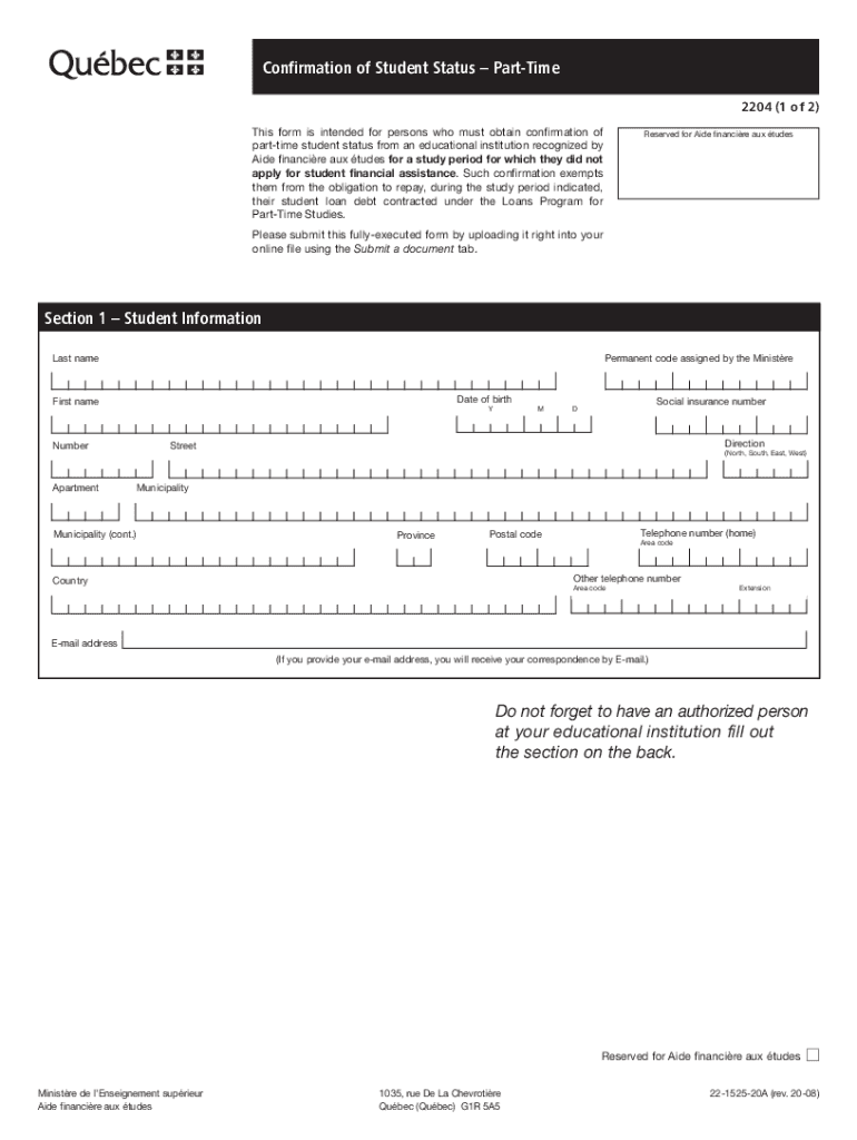 Fillable Online SOA Verification of Student Status Form **PLEASE DO ...