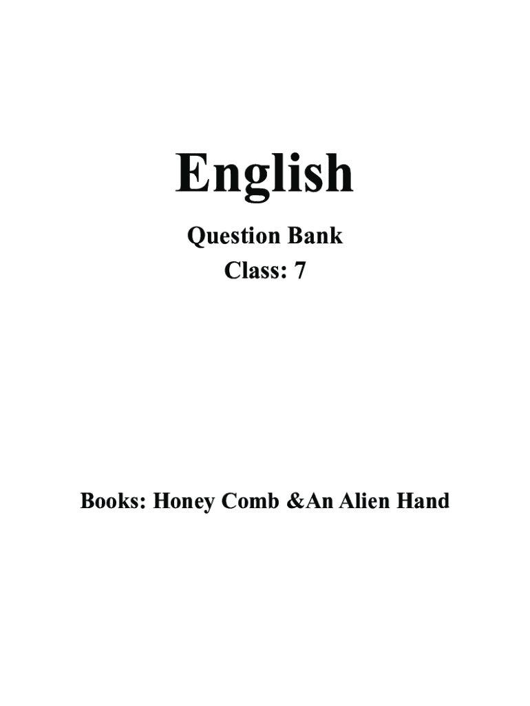 Fillable Online Golden Class 7 CBSE English ( Honeycomb & An Alien ...